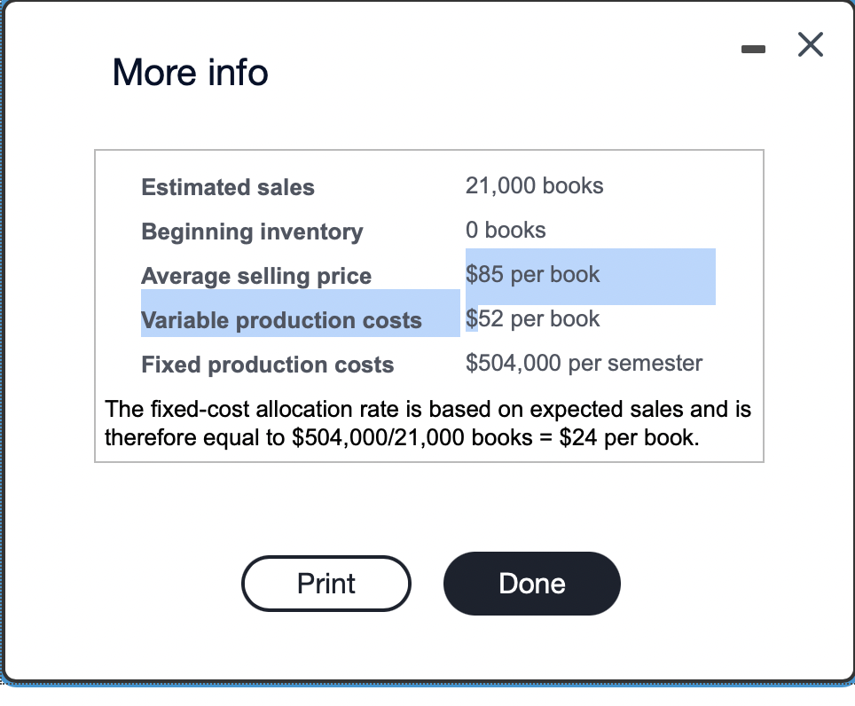 Solved More infoThe fixed-cost allocation rate is based on | Chegg.com