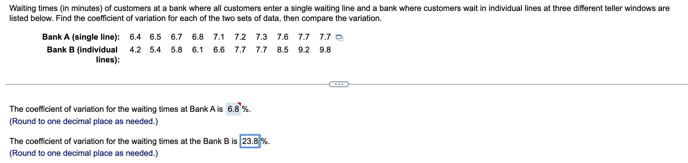 Solved For A i got 6.5 and b I got 23.8 PLEASE TELL ME WHY I | Chegg.com