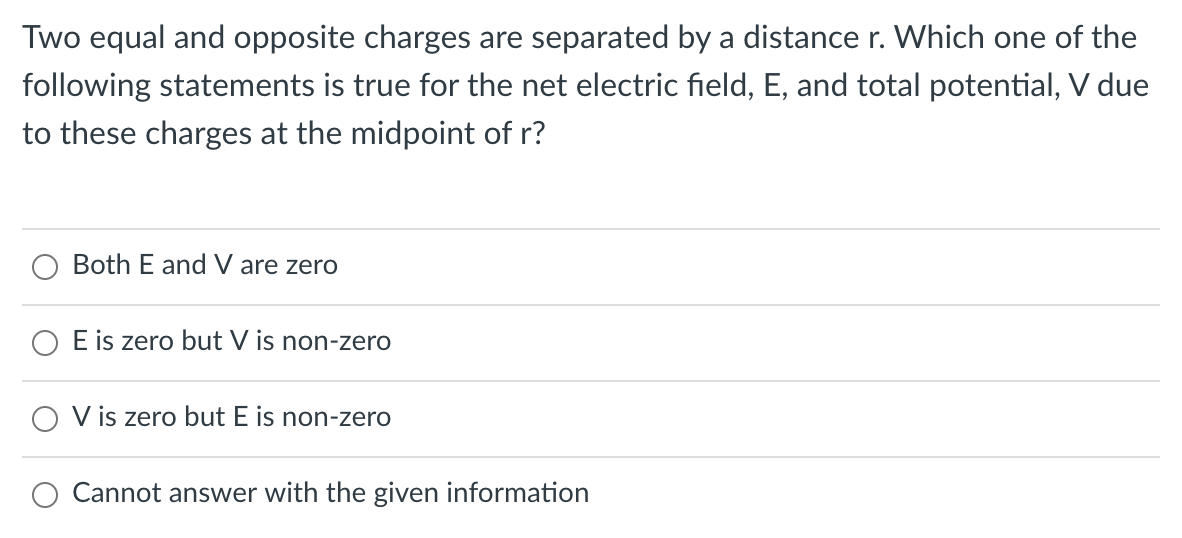 Solved Two equal and opposite charges are separated by a | Chegg.com