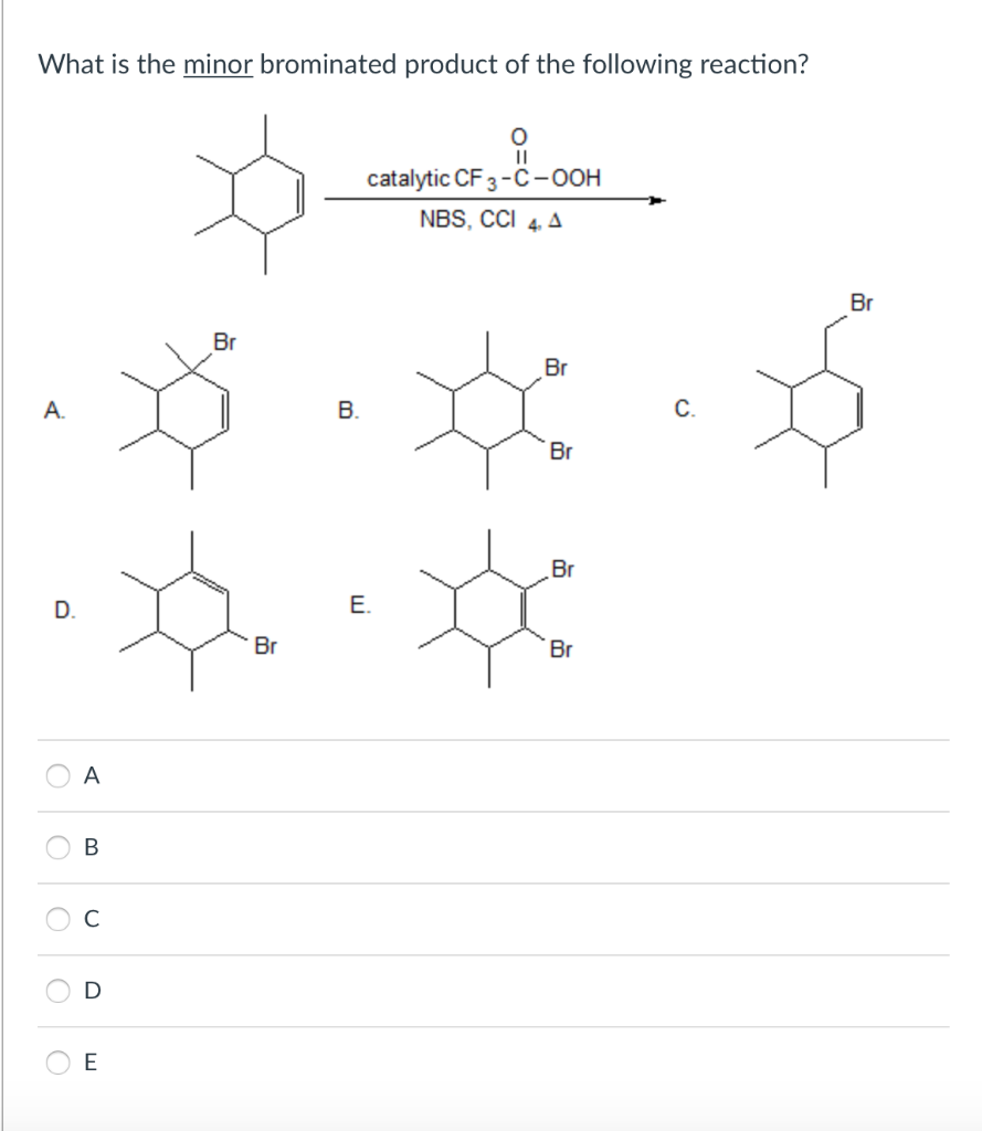 Solved What is the minor brominated product of the following | Chegg.com