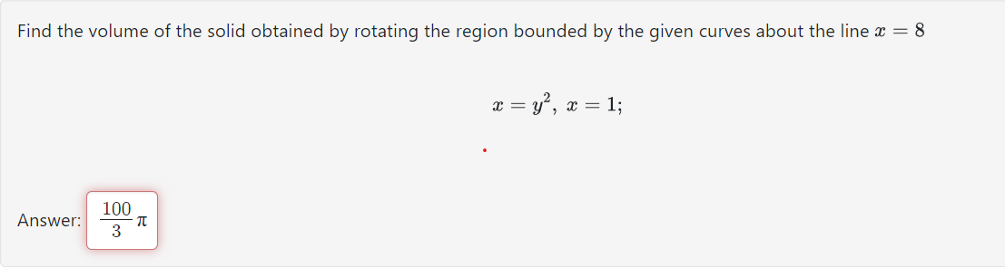 Solved Find the volume of the solid obtained by rotating the | Chegg.com