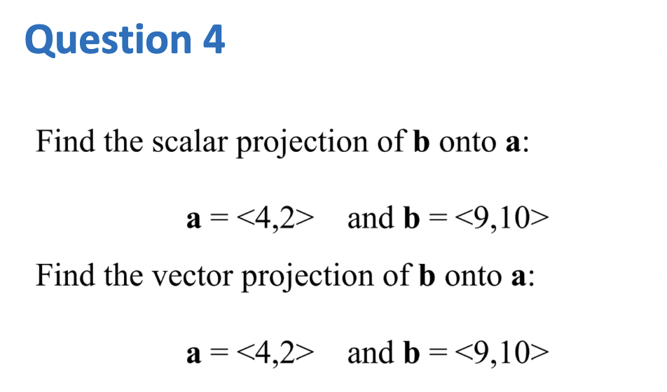 Solved Find The Scalar Projection Of B Onto A A And