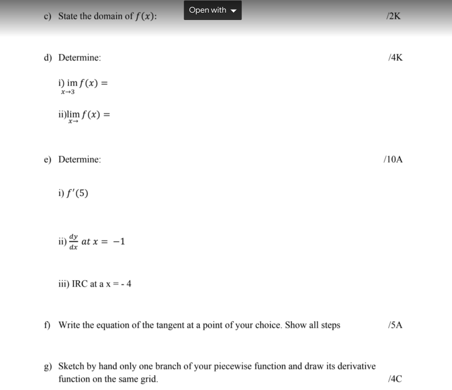 Solved Hello I am in grade 12 calculus and I was given this | Chegg.com