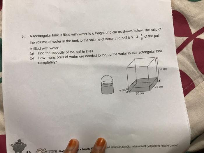 Solved 3. A rectangular tank is filled with water to a | Chegg.com