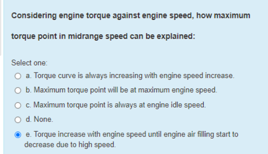 Solved Considering engine torque against engine speed, how | Chegg.com