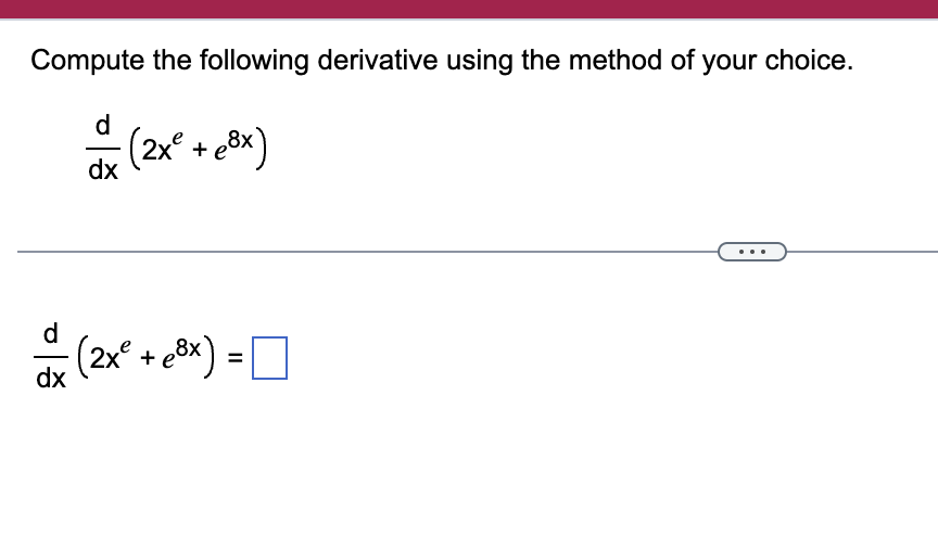 Solved Compute the following derivative using the method of | Chegg.com