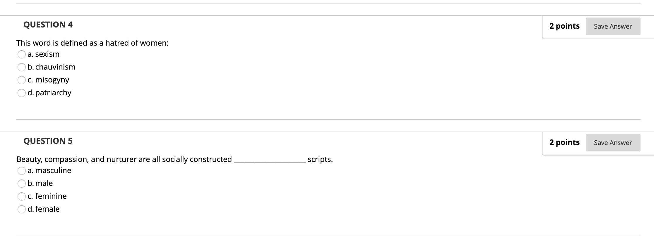 Solved Question Completion Status Question 1 2 Points Save