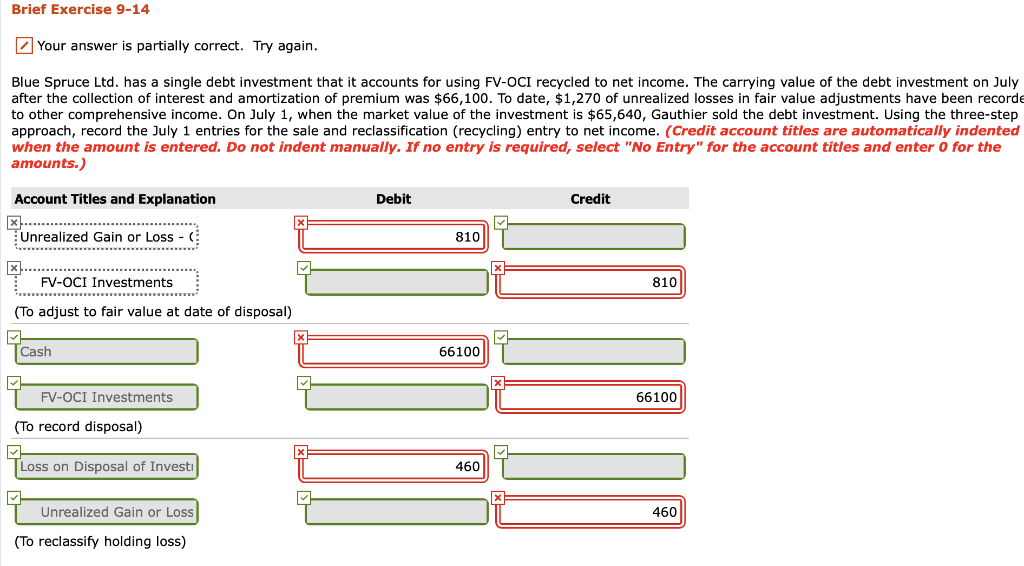 Solved Brief Exercise 9-14 Your answer is partially correct. | Chegg.com