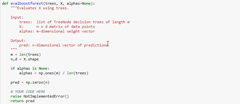 Solved Part One: Implement evalboostforest (Graded] CART | Chegg.com