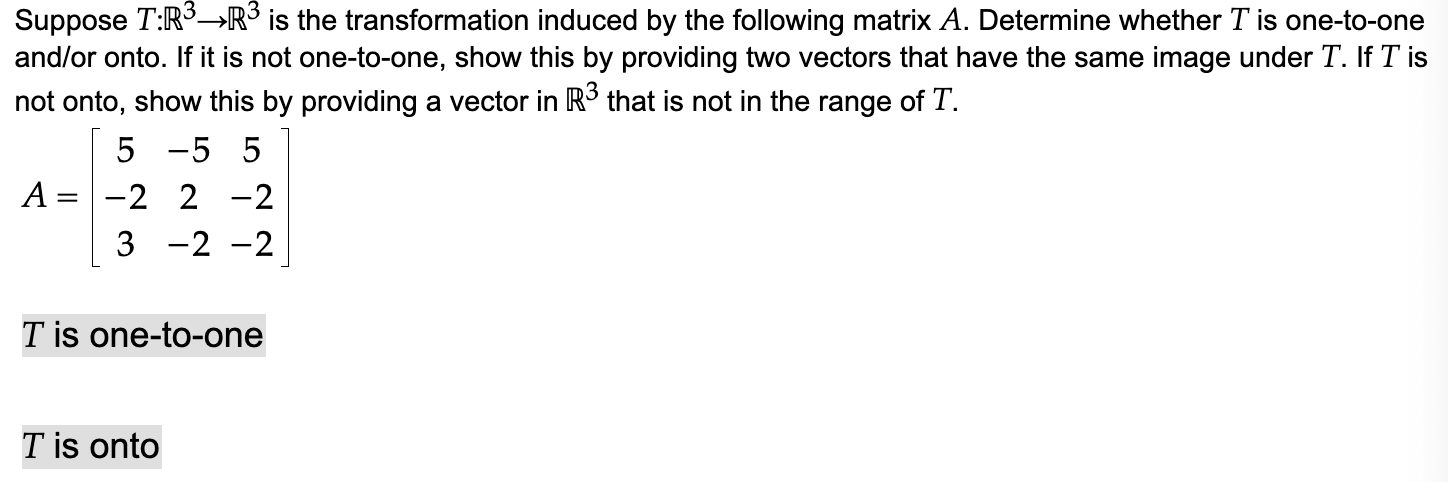 $Suppose T:R3→R3 ﻿is the transformation induced by | Chegg.com