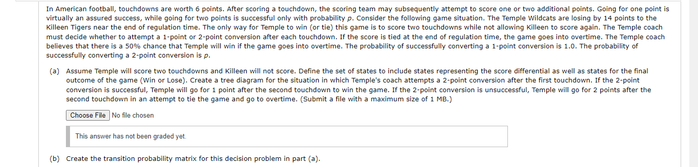 Solved successfully converting a 2-point conversion is p. | Chegg.com