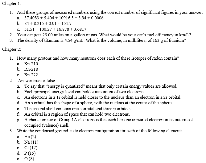 Solved 1. Add these groups of measured numbers using the | Chegg.com