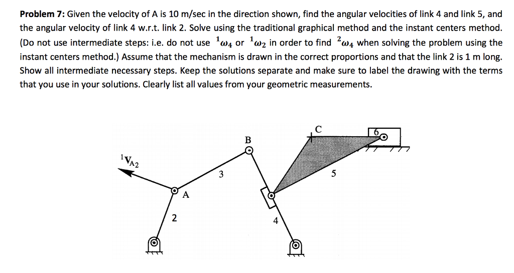 Solved Problem 7: Given the velocity of A is 10 m/sec in the | Chegg.com