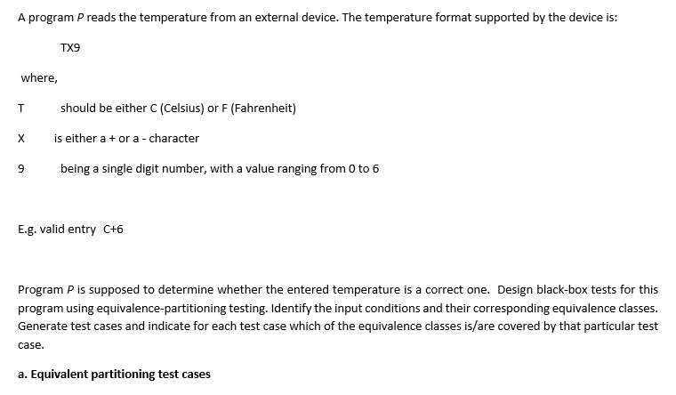 Solved A program P reads the temperature from an external | Chegg.com