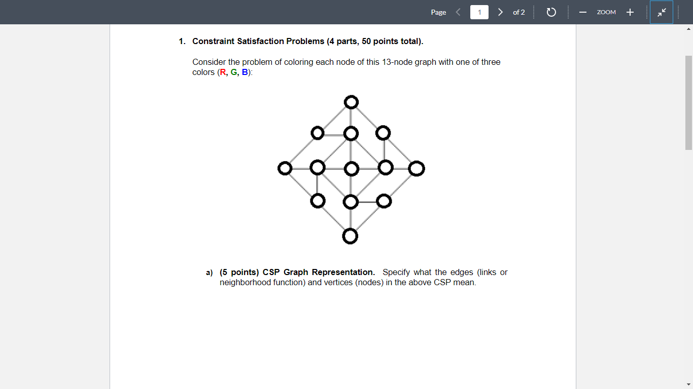 Solved 1 Constraint Satisfaction Problems 4 Parts 50