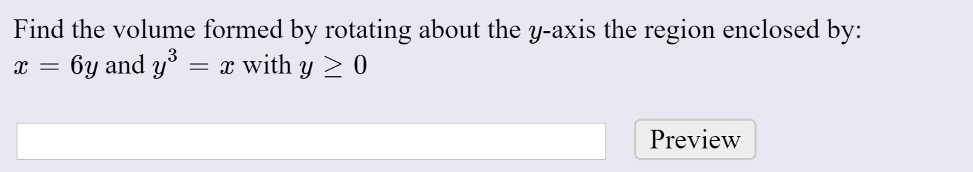 Solved Find the volume of the solid obtained by rotating the | Chegg.com