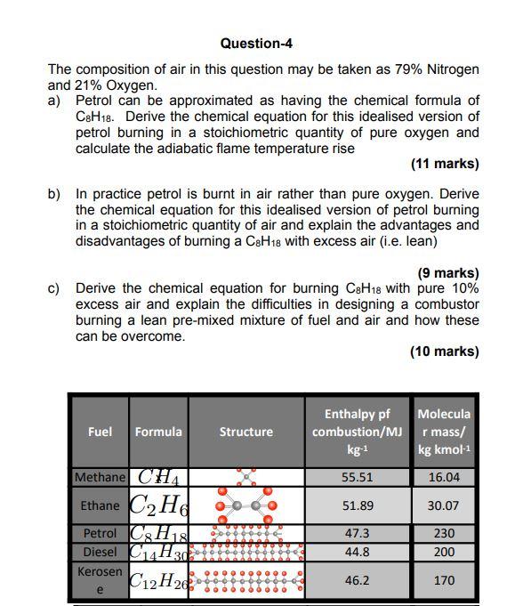 Solved Question-4 The composition of air in this question | Chegg.com