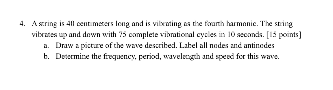 Solved A string is 40 centimeters long and is vibrating as | Chegg.com