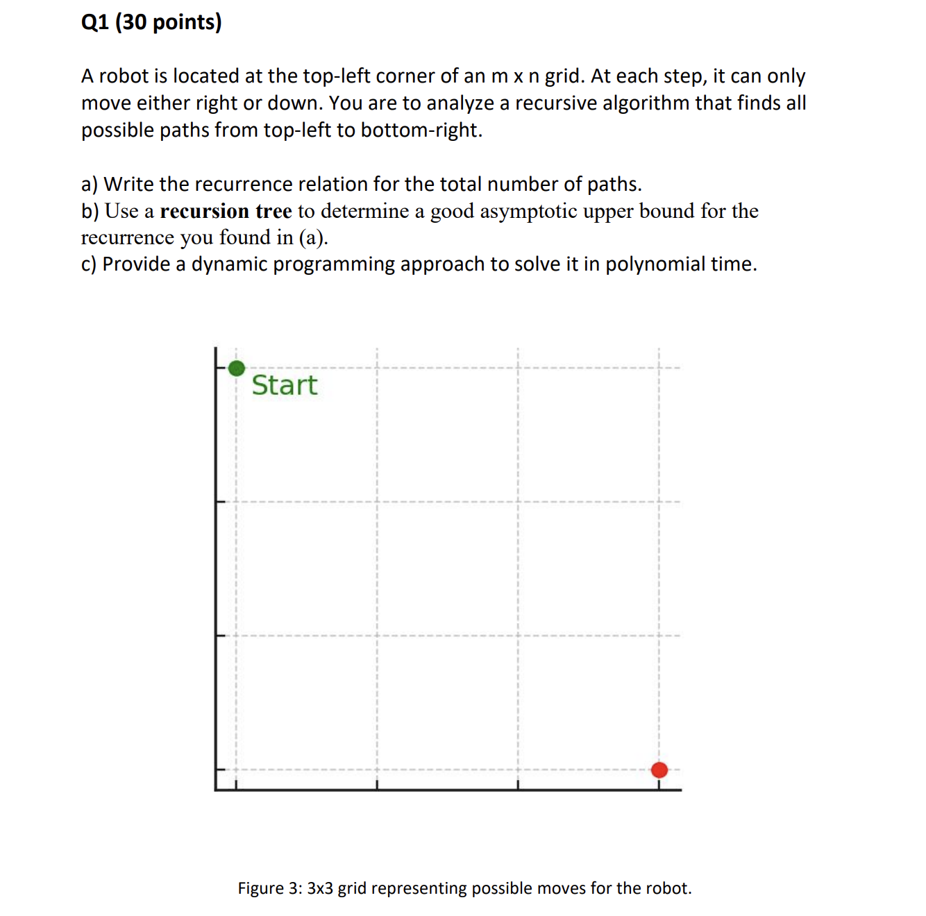 Solved Q1 (30 ﻿points) ﻿A robot is located at the top-left | Chegg.com