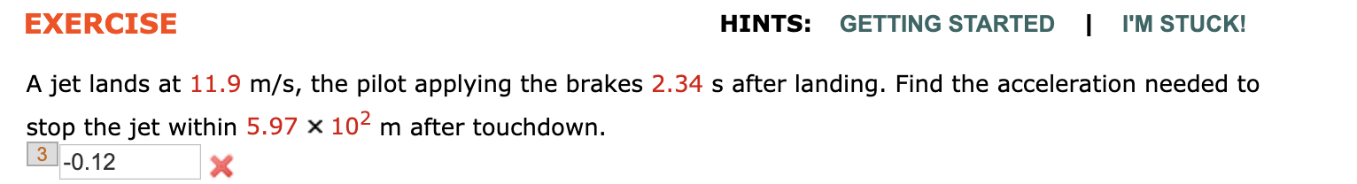 Solved EXERCISE HINTS: I'M STUCK! GETTING STARTED A jet | Chegg.com