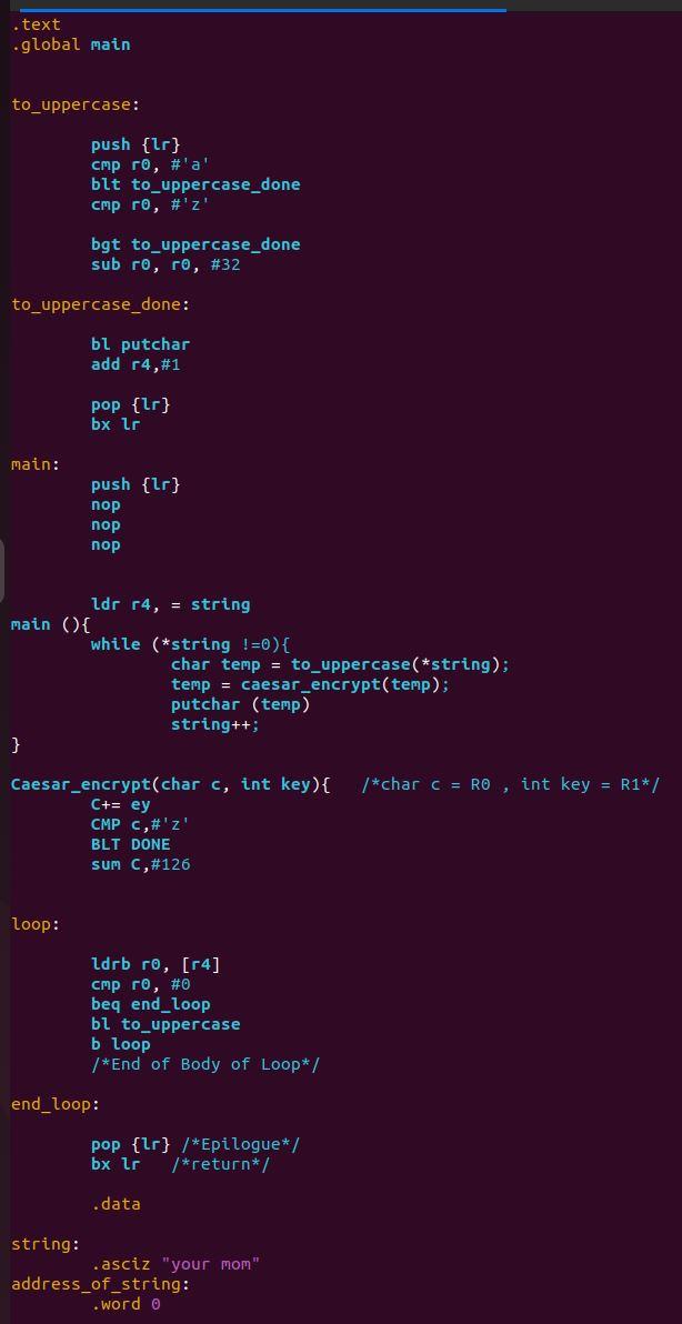 Solved The following assignment must be completed in Arm | Chegg.com