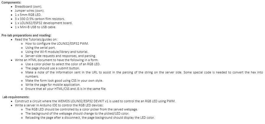 Solved Components: - Breadboard (own). - Jumper wires (own). | Chegg.com
