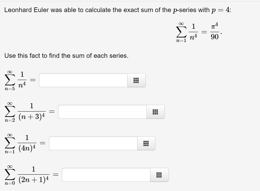 Solved Leonhard Euler was able to calculate the exact sum of | Chegg.com