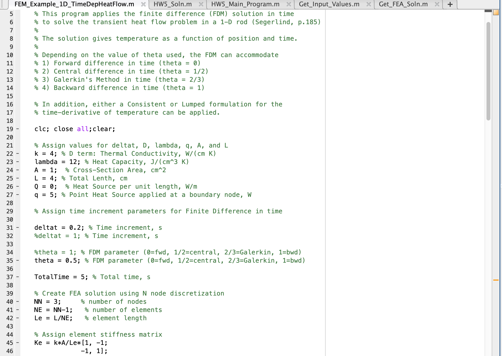 1. Modify the 1-D Heat Conduction MATLAB code from | Chegg.com