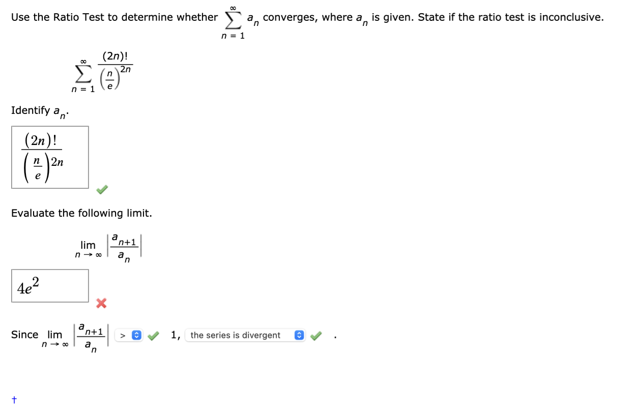 Solved Use the Ratio Test to determine whether ∑n=1∞an | Chegg.com