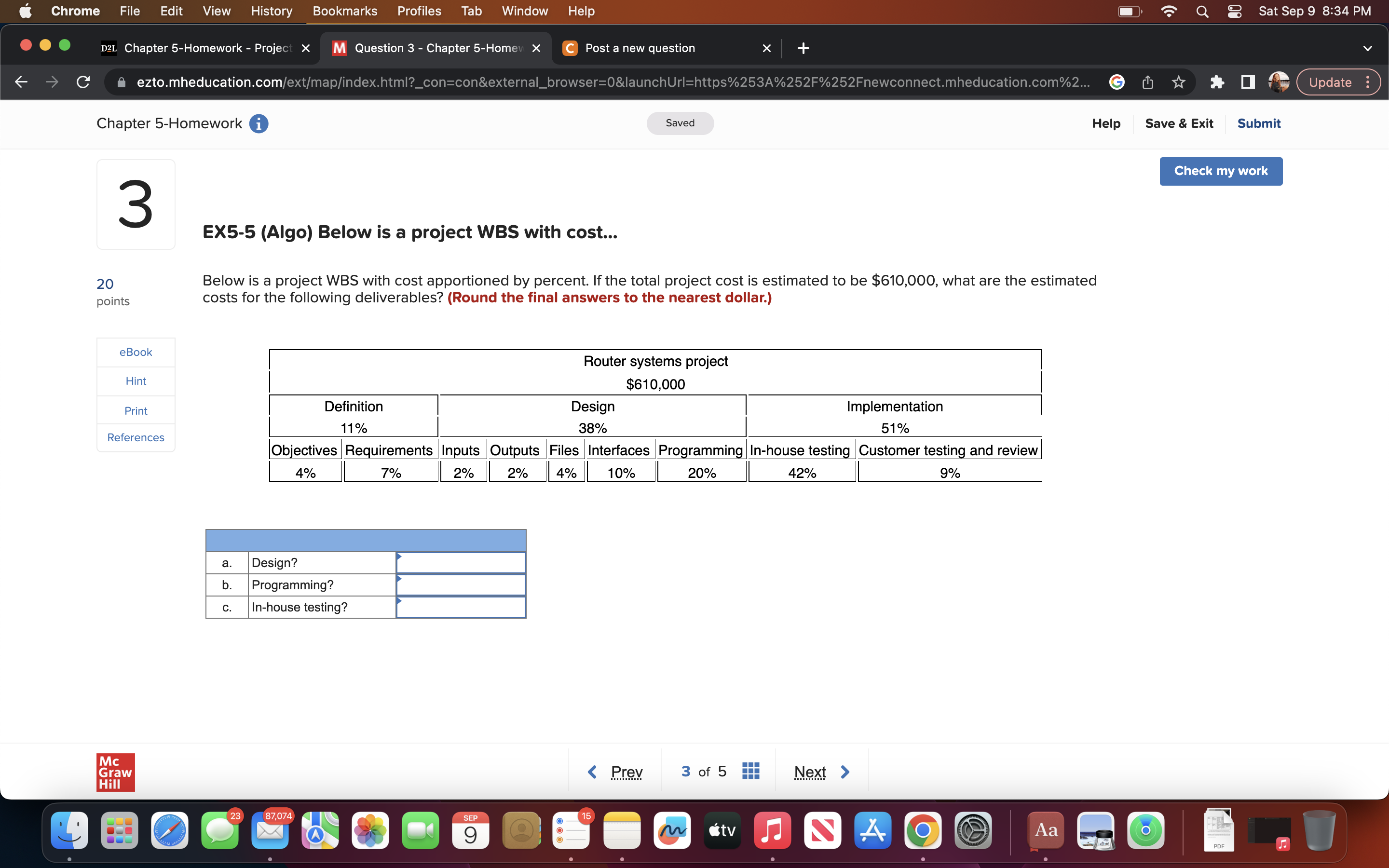 Solved EX5-5 (Algo) Below is a project WBS with cost... | Chegg.com