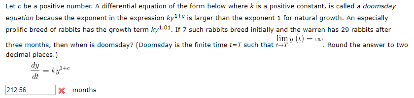 Solved t c be a positive number. A differential equation of | Chegg.com