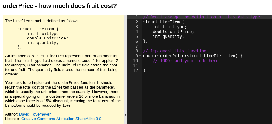 Solved orderPrice - how much does fruit cost? 1 // Don't | Chegg.com