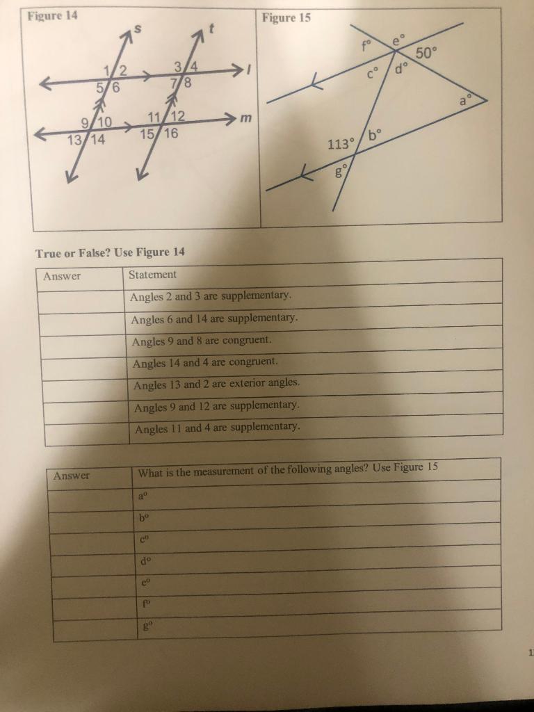 Solved Figure 14 Figure 15 fo 50° dº 12 5/6 3/4 7/8 co a m | Chegg.com