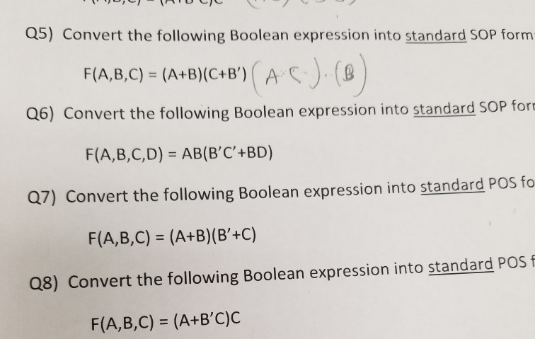 Solved Q5 Convert The Following Boolean Expression Into 5313