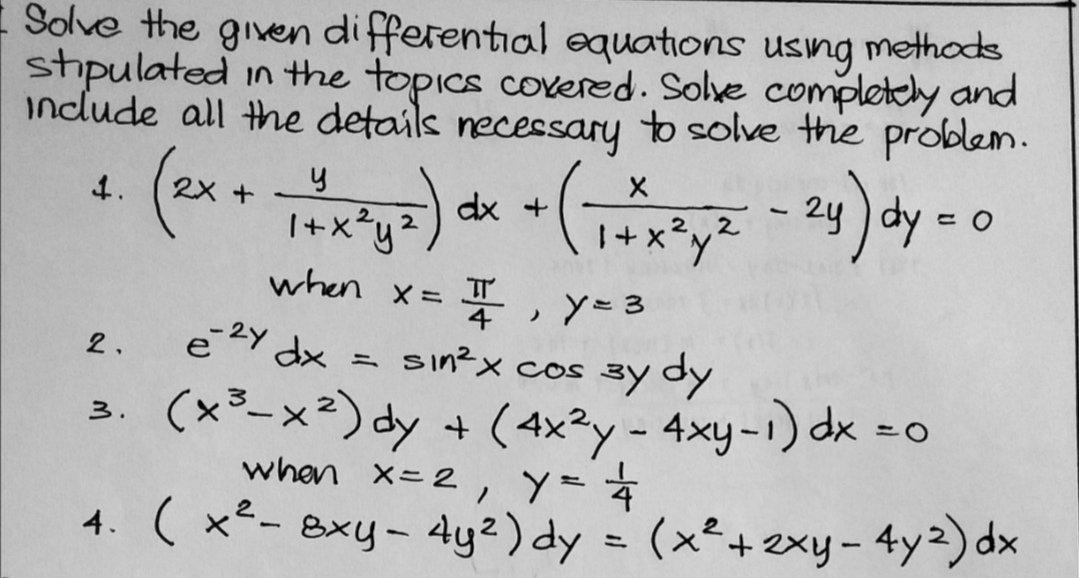 Solved 4. (ex pays) (inty - 24) dyo X 1+x2y3dx + 2 го 1 + | Chegg.com