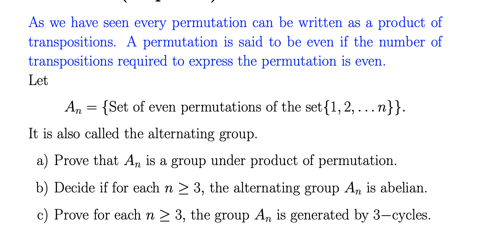 Solved As we have seen every permutation can be written as a | Chegg.com