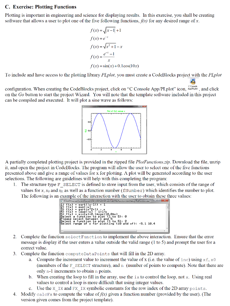 Solved C. Exercise: Plotting Functions Plotting is important | Chegg.com