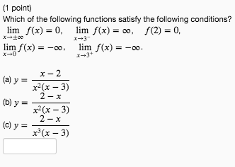 Solved (1 point) Which of the following functions satisfy | Chegg.com