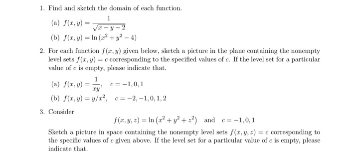 Solved 1. Find and sketch the domain of each function (a) | Chegg.com
