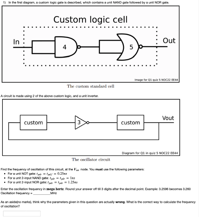 Solved 1) In the first diagram, a custom logic gate is | Chegg.com