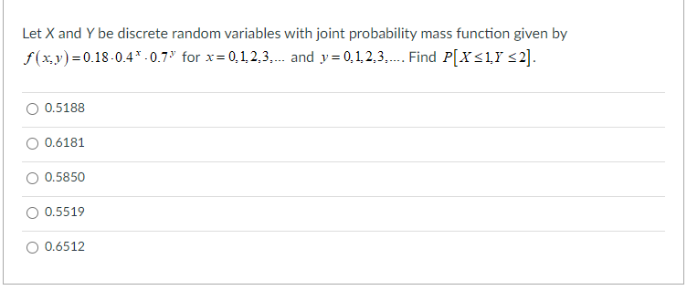 Solved Let X and Y be discrete random variables with joint | Chegg.com