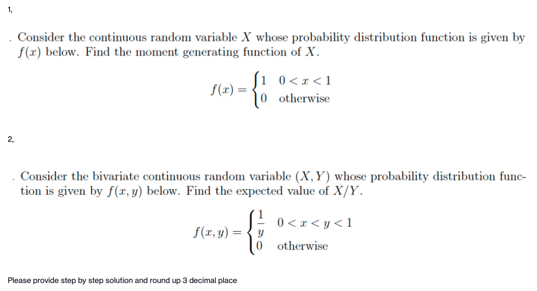 Solved Consider The Continuous Random Variable X Whose 2481