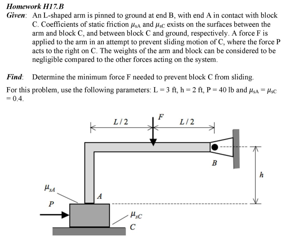 Solved Homework H17.B Given: An L-shaped arm is pinned to | Chegg.com