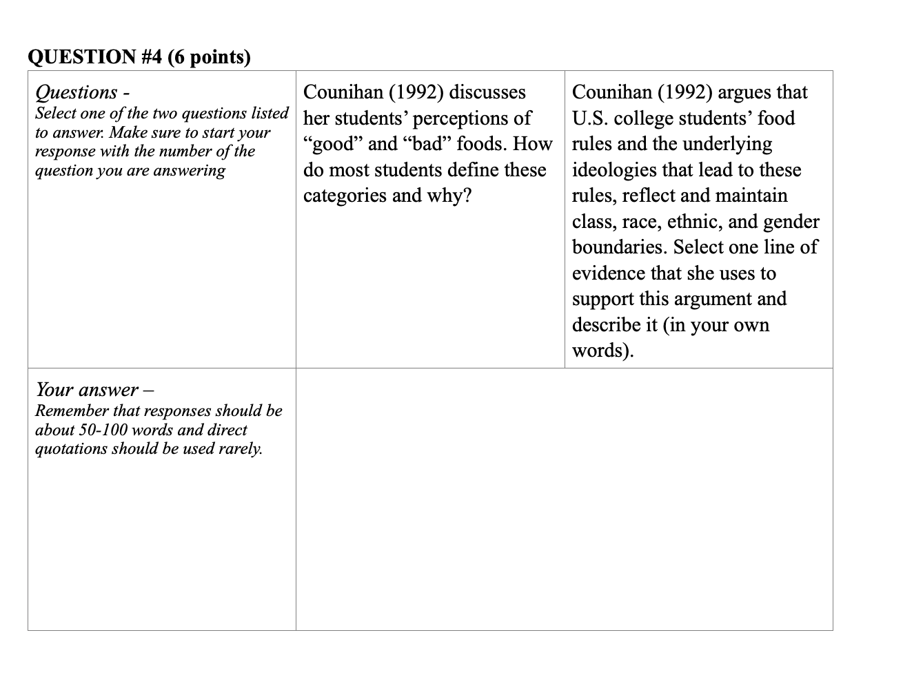 Question 4 6 Points Your Answer Remember That 