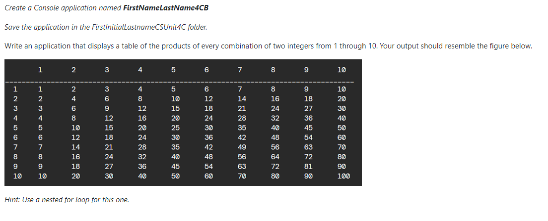 Solved You must use a loop in these projects Create a | Chegg.com