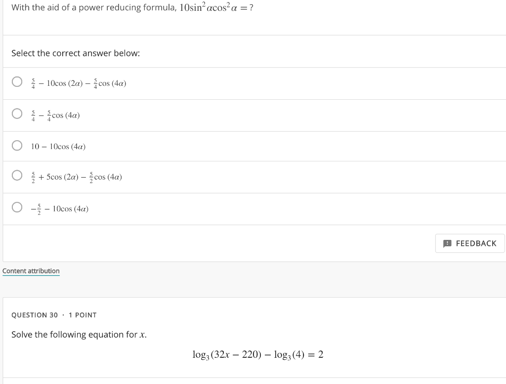 Solved With the aid of a power reducing formula, 10sin?acos? | Chegg.com