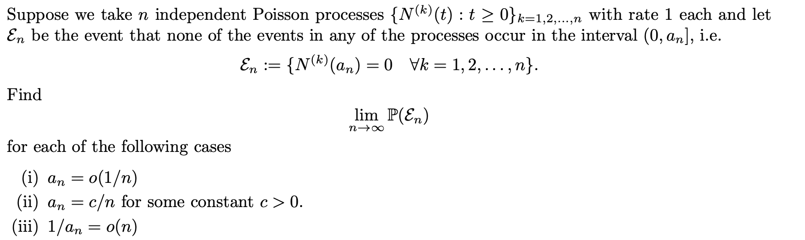 Solved = = 2 Suppose we take n independent Poisson processes | Chegg.com