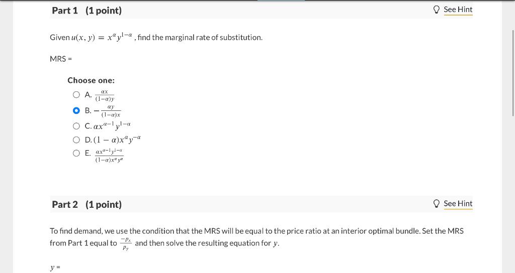 Solved One of the most common functional forms used in | Chegg.com