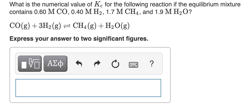 Solved What is the numerical value of Kc for the following | Chegg.com
