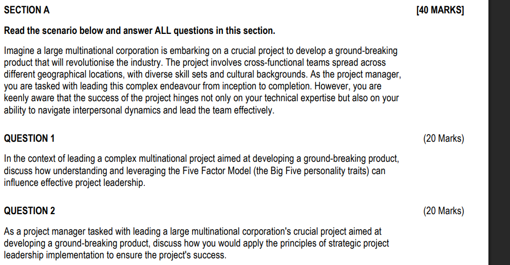Solved Imagine a large multinational corporation is | Chegg.com